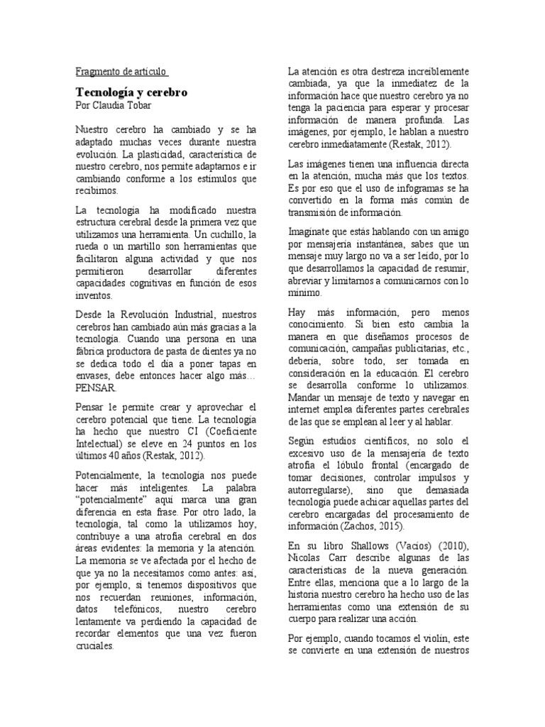 CCPT | PDF | Cerebro | Información