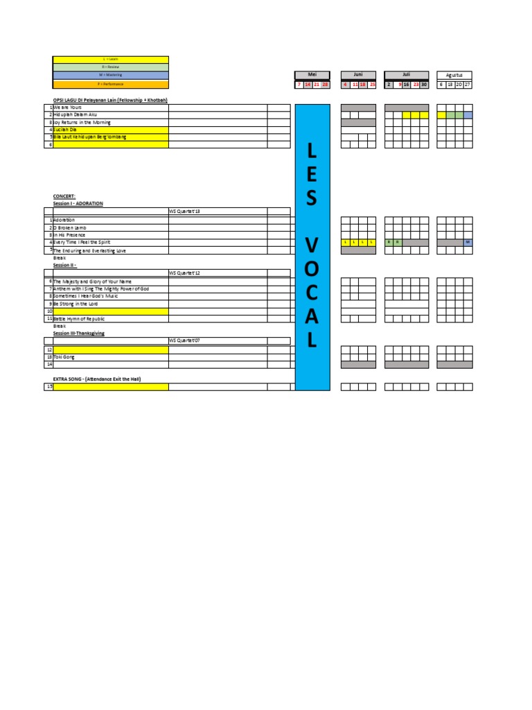 List Lagu WS Anniv 17th Concert (Alumnai) | PDF | Jesus | Lord's Prayer
