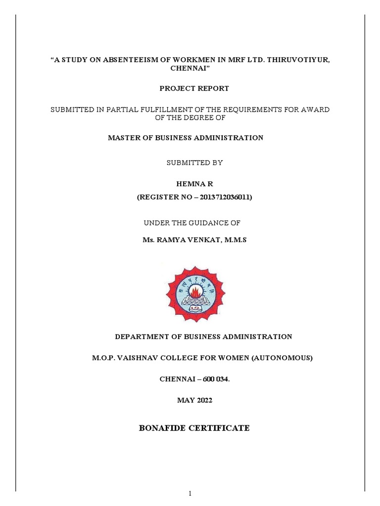 Mba Final Project | PDF | Employment | Tire