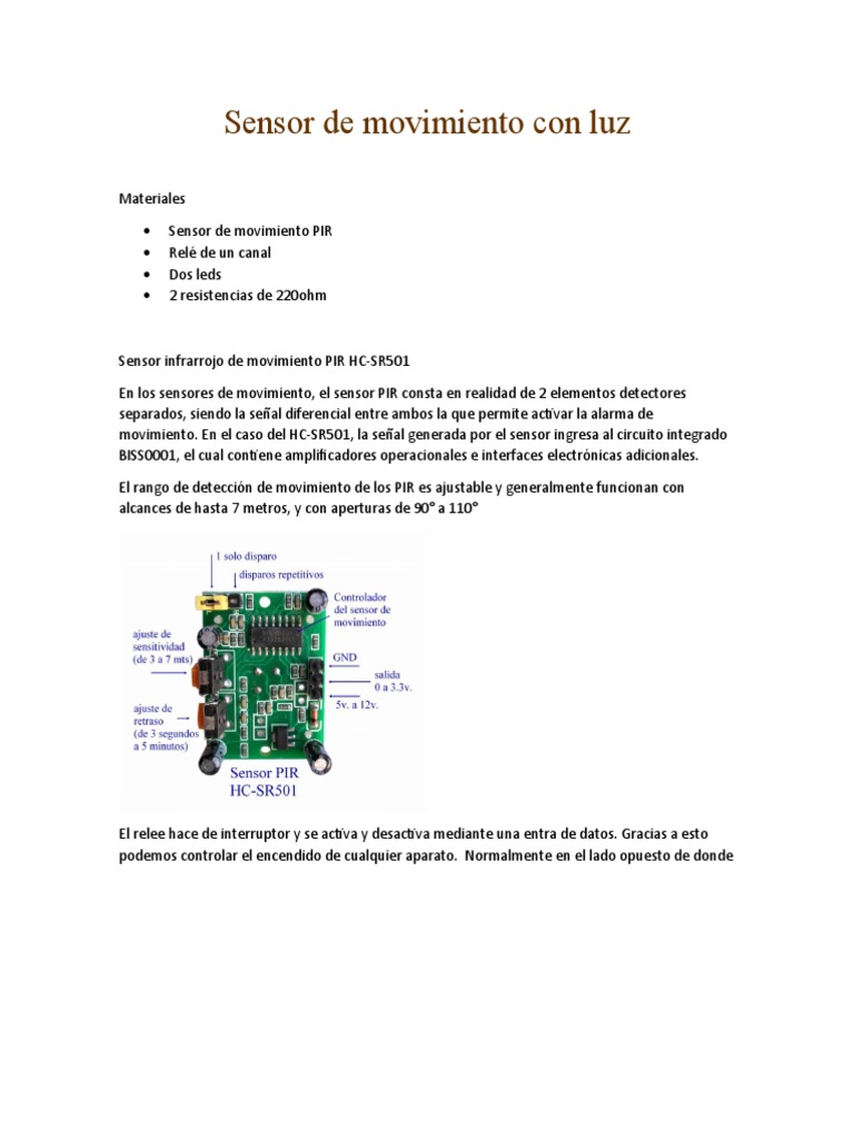 Sensor de Movimiento Con Luz | PDF | Diodo emisor de luz | Sensor