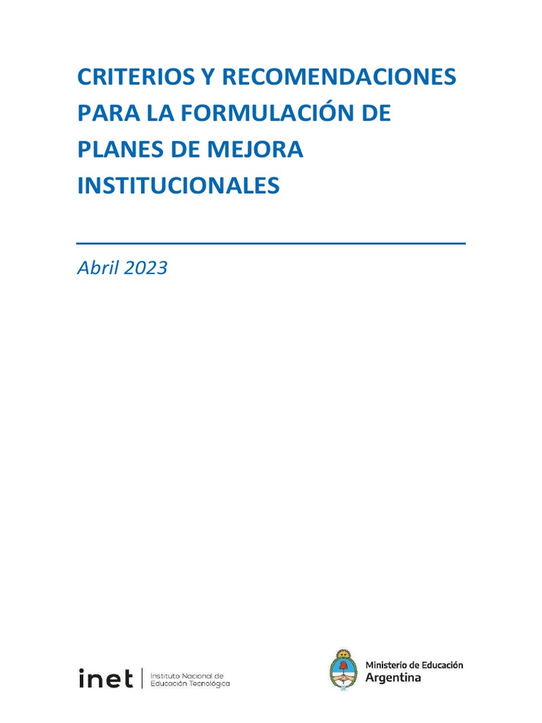Recomendaciones y Criterios Para PMI_2023 | PDF | Enseñando | Evaluación