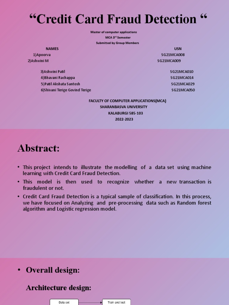 Credit Card Fraud Detection CIE3 | PDF | Logistic Regression | Statistics Credit Card Fraud Detection CIE3 | PDF | Logistic Regression | Statistics