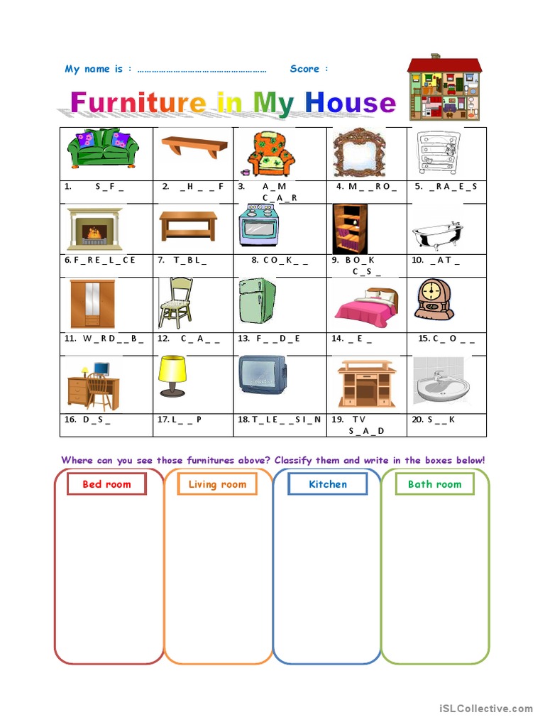 Furniture Classification Activity | PDF