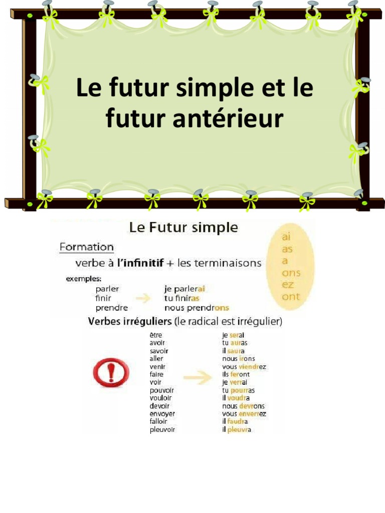 Le Futur Simple Et Le Futur Antérieur | PDF