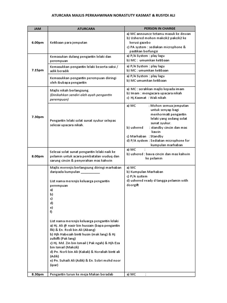 Tentatif Tuty Kawin | PDF