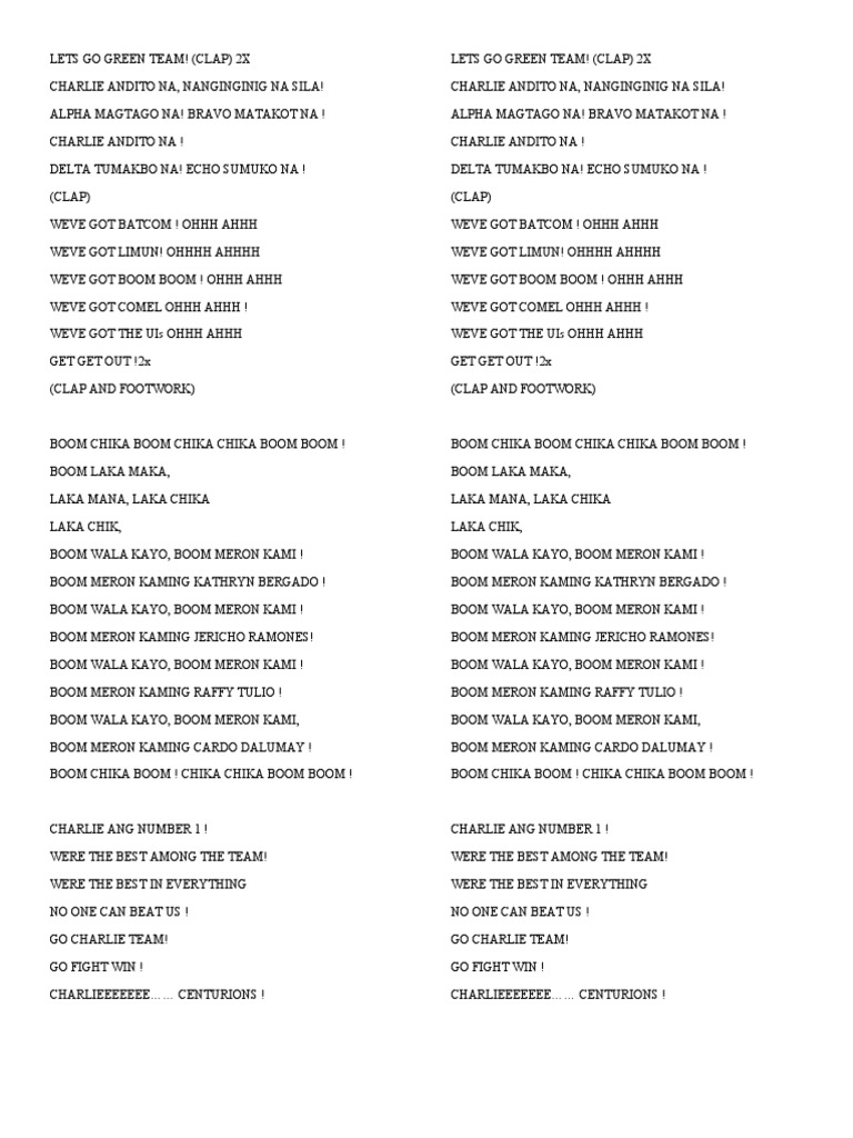 Sportsfest Chant | PDF