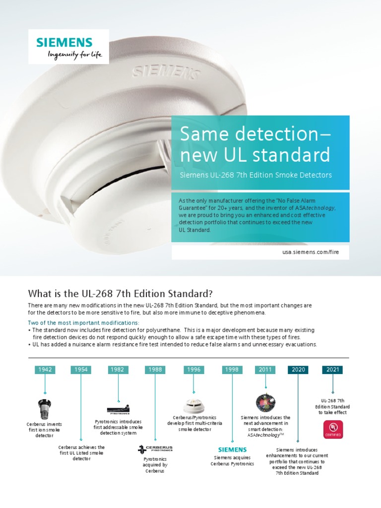Siemens UL-268 7th Edition Smoke Detectors | Download Free PDF ...