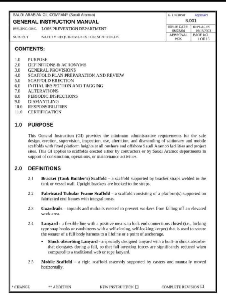 Scafold Safety Requirement | PDF