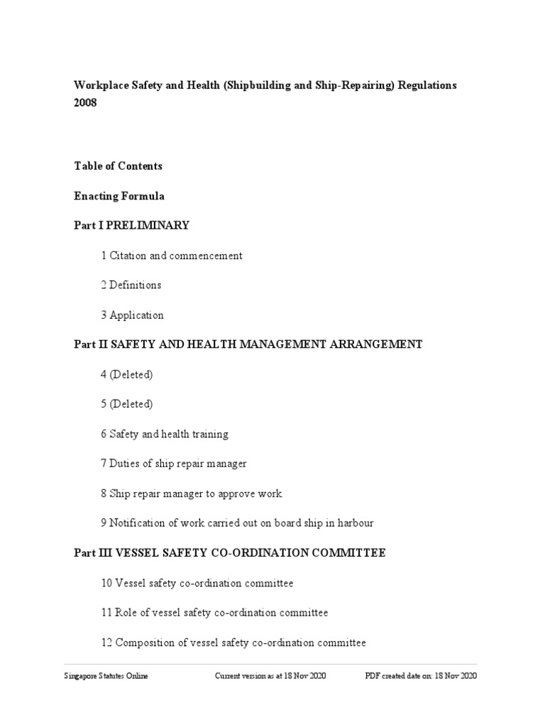 Shipbuilding Safety Regulations 2008 | PDF | Occupational Safety And ...
