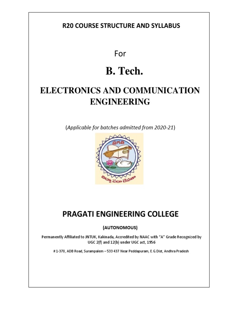 ECE R20 Course Structure and Syllabus | PDF | Engineering | Course Credit