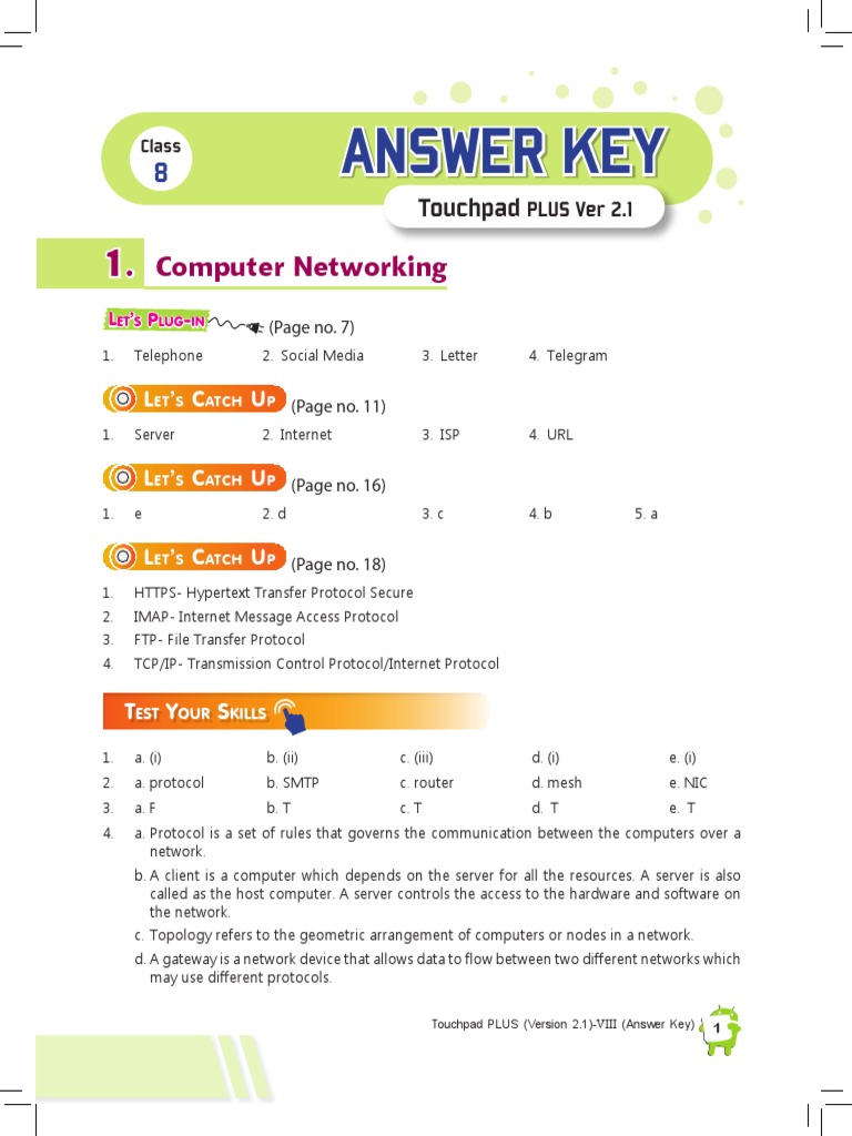 Computer Answer Key of Class 8th | PDF | Malware | Virtual Reality