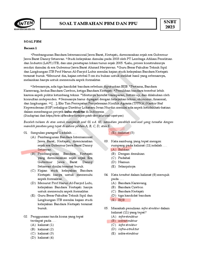 Soal Tambahan Pkmb-Ppu 1 | PDF