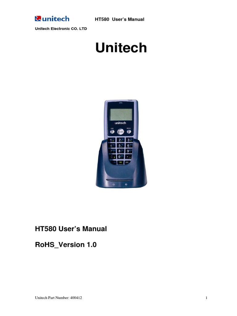 HT 580 User's Manual - RoHS - V1.0 | PDF | Rechargeable Battery | Computing