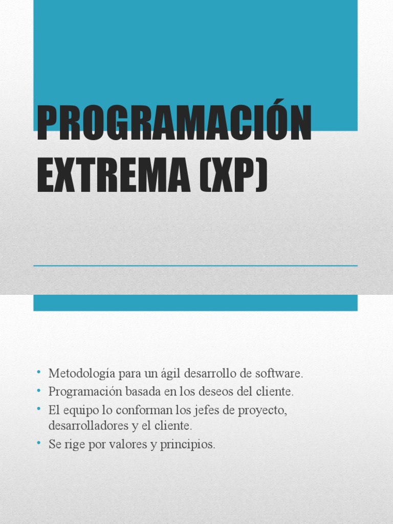 Programacion Extrema (XP) | PDF