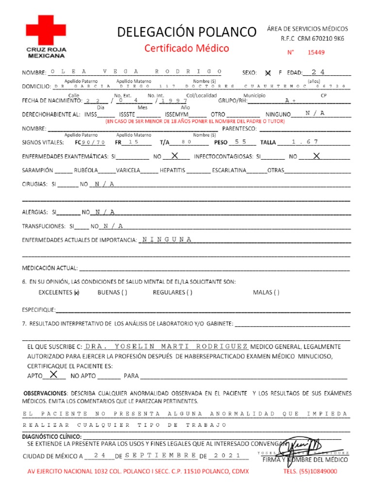 Vdocuments - MX Certificado-Medico-Cruz-Roja-1 | PDF