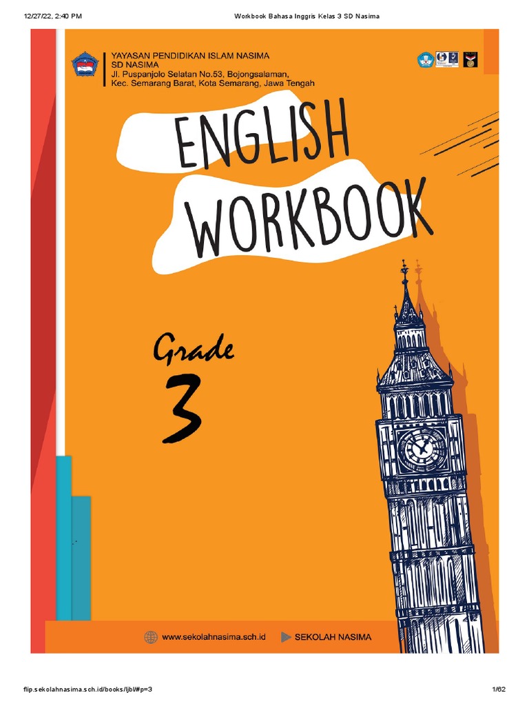 Workbook Bahasa Inggris Kelas 3 SD Nasima | PDF