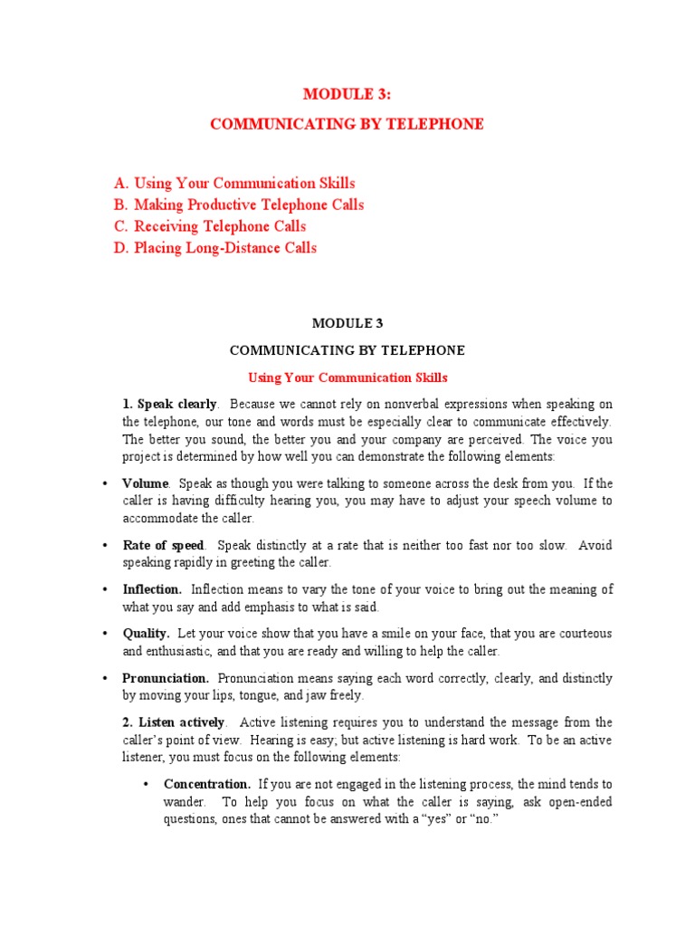 Module 3 | PDF | Telephone | Long Distance Calling