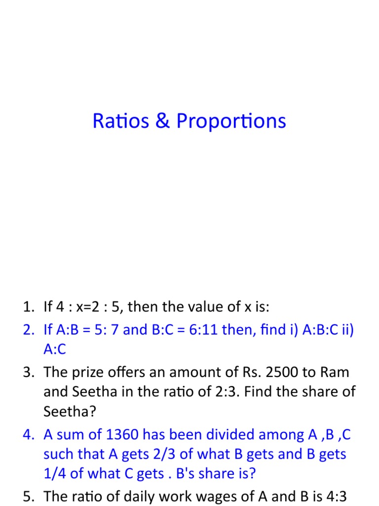 Ratios & Proportions | PDF