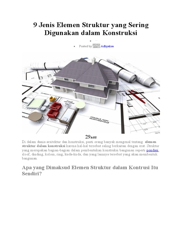 9 Jenis Elemen Struktur Yang Sering Digunakan Dalam Konstruksi | PDF