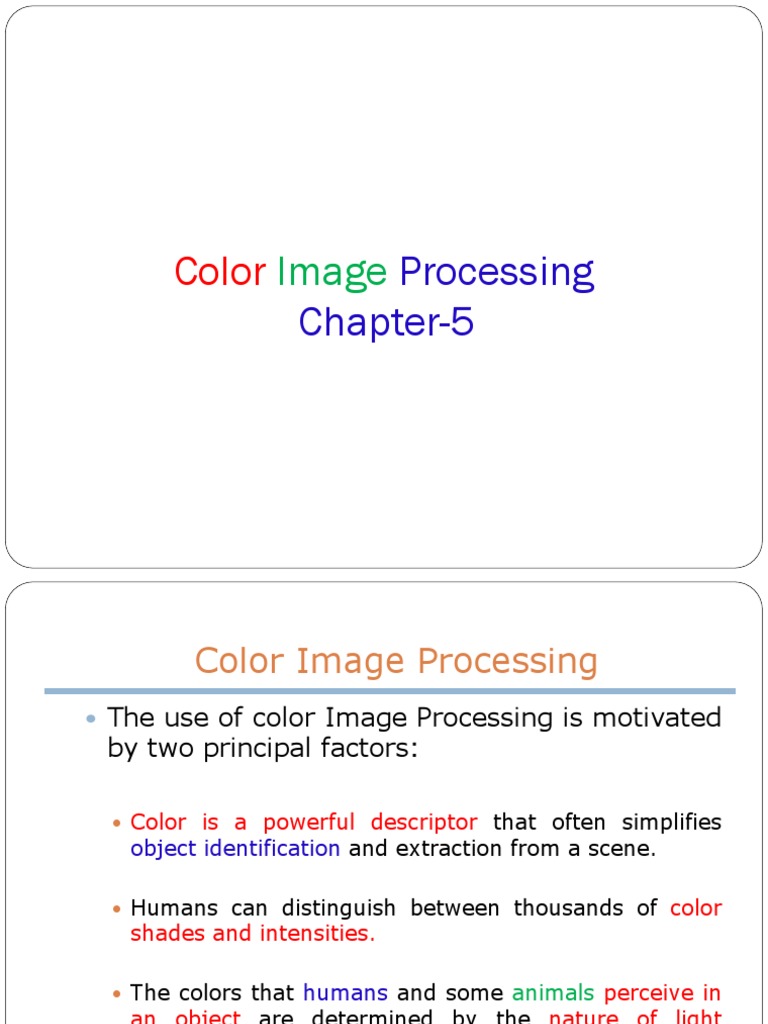 CHAPTER - 5 FINAL FOR CLASS Color Image Processing | Download Free PDF ... CHAPTER - 5 FINAL FOR CLASS Color Image Processing | Download Free PDF ...