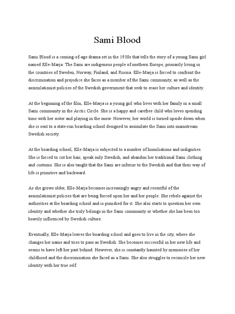 Sami Blood | PDF | Sweden | Cultural Assimilation