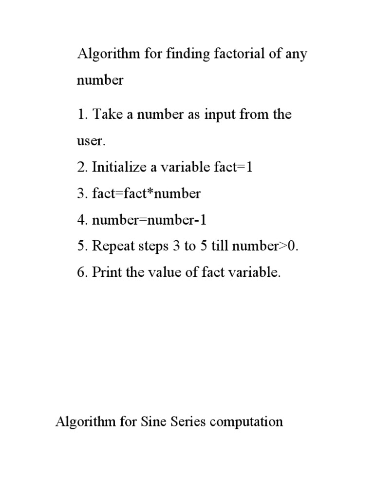 Algorithm Fact Sine Summation | PDF