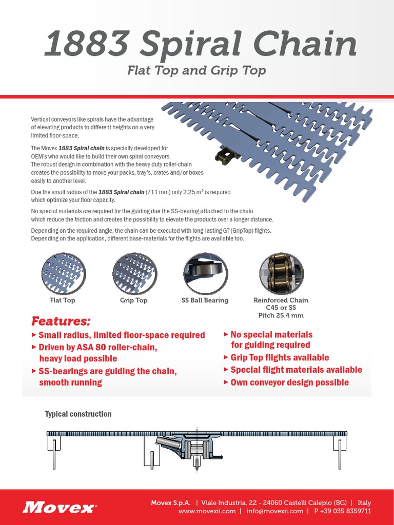 1883 Spiral Chain | PDF | Mechanical Engineering | Manufactured Goods