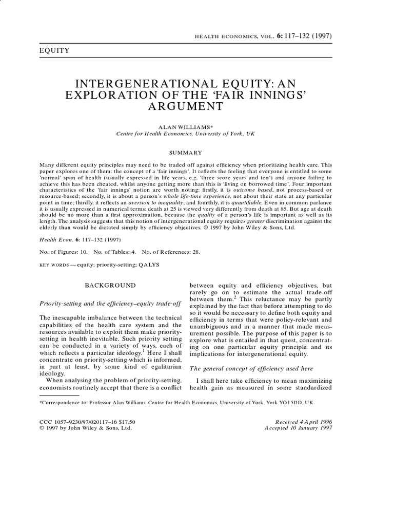 10 - Williams (1997) - Intergenerational Equity An Exploration of The ...
