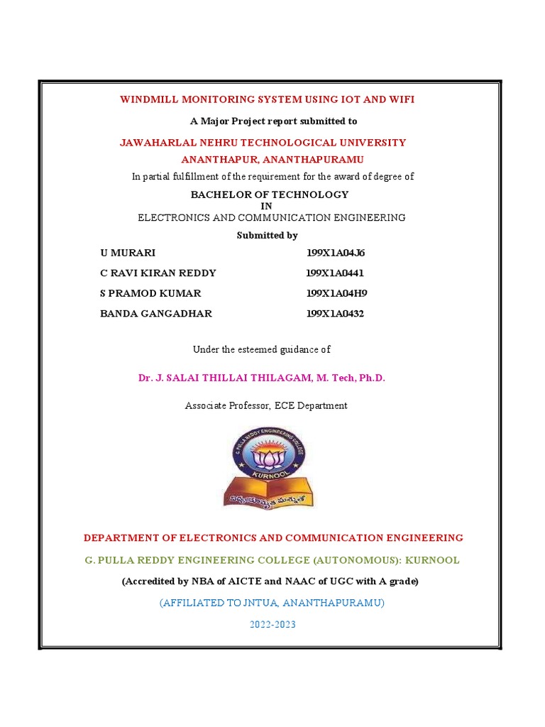 Windmill Monitoring Final - Document | PDF | Electricity | Electronics
