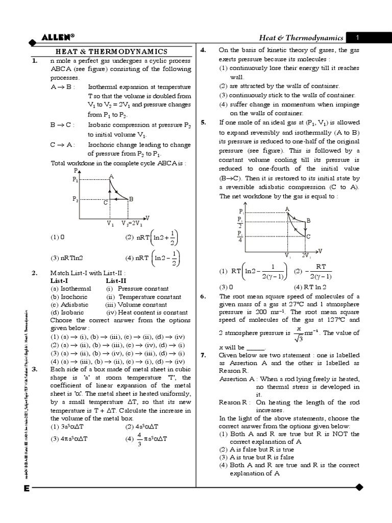 Heat & Thermodynamics | PDF | Gases | Heat