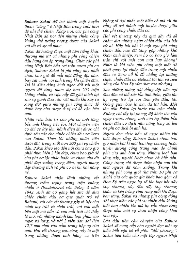 Samurai Va Nhung Tran Khong Chien (Samurai! by Saburo Sakai) | PDF