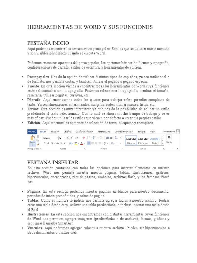 Herramientas de Word y Sus Funcione1 | PDF | Microsoft Word | Archivo de computadora