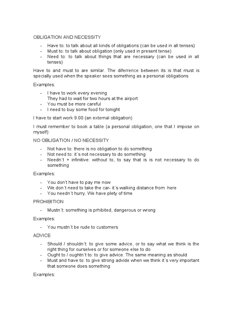Obligation vs Necessity Explained | PDF