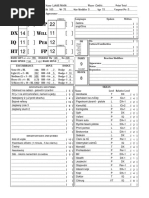GURPS character sheet | PDF | Entertainment | Role Playing Games