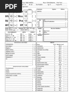 GURPS character sheet | PDF | Entertainment | Role Playing Games