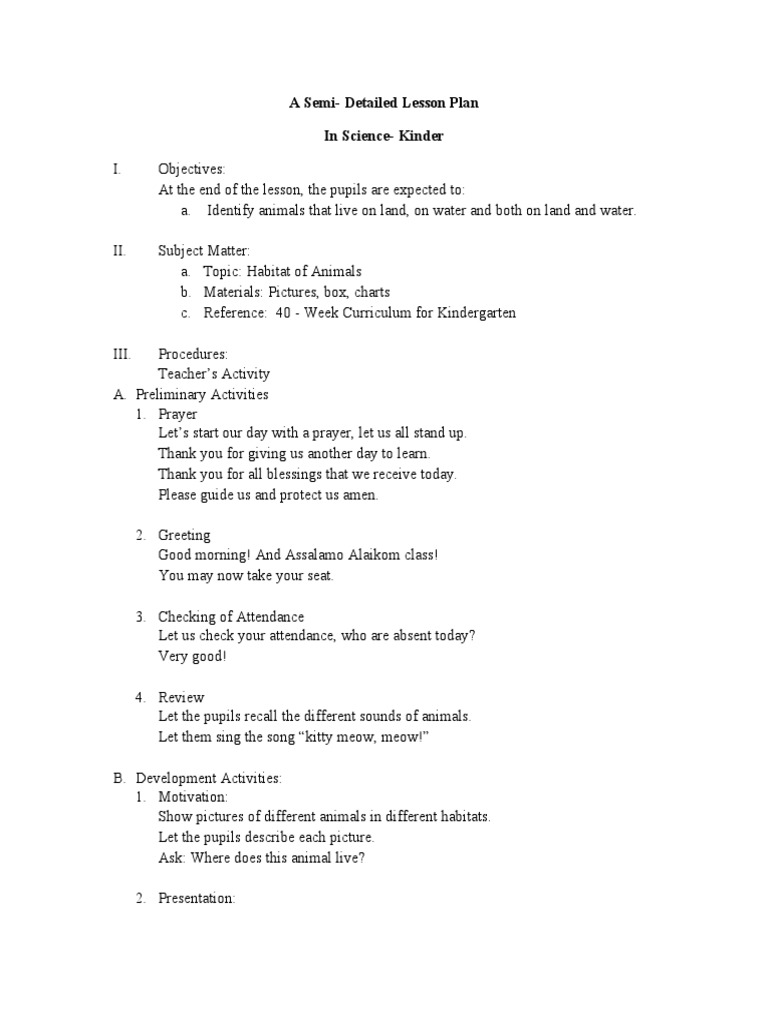 Kinder Science: Animal Habitats Lesson | PDF | Lesson Plan | Learning