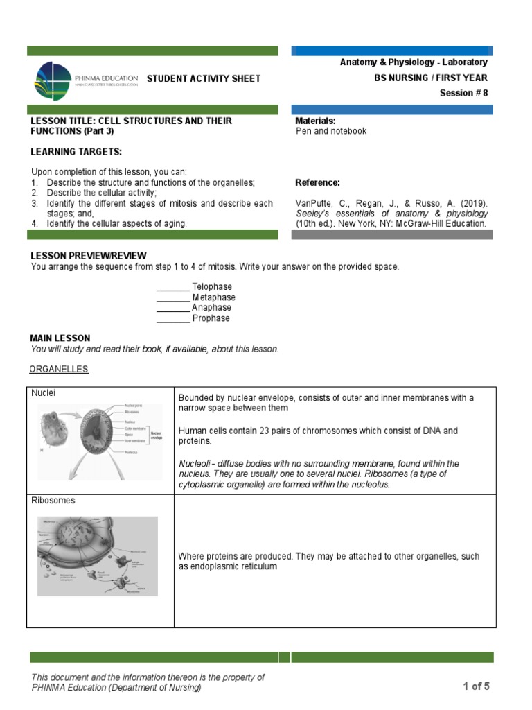 Session #8 SAS - AnaPhy (Lab) | PDF | Cell (Biology) | Endoplasmic ...