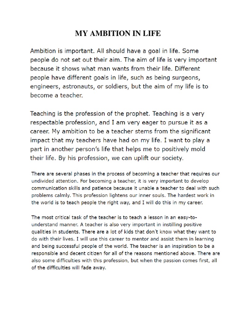 My Ambition in Life | PDF
