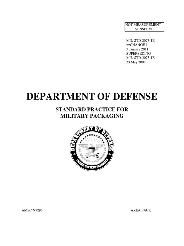 Mil STD 2073 - 1e - CHG 1 | PDF | Packaging And Labeling | Materials