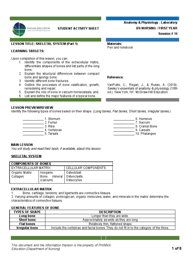 Session #14 SAS - AnaPhy (Lab) | PDF | Bone | Osteoblast