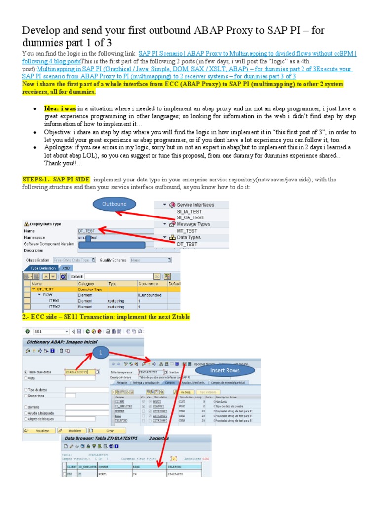 Develop And Send Outbound Abap Proxy To Sap Pi Pdf Software Engineering Computing