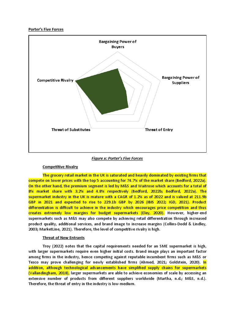 Porter's Five Forces | PDF | Cost Of Living | Supermarket