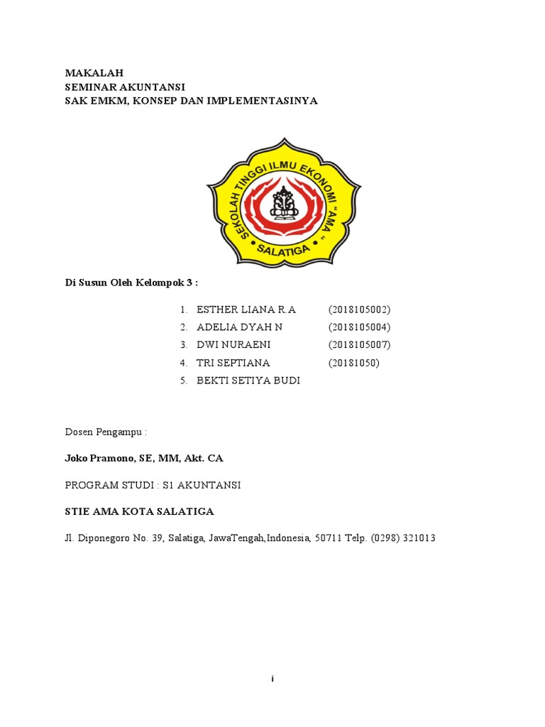 Seminar SAK EMKM untuk Mahasiswa | PDF