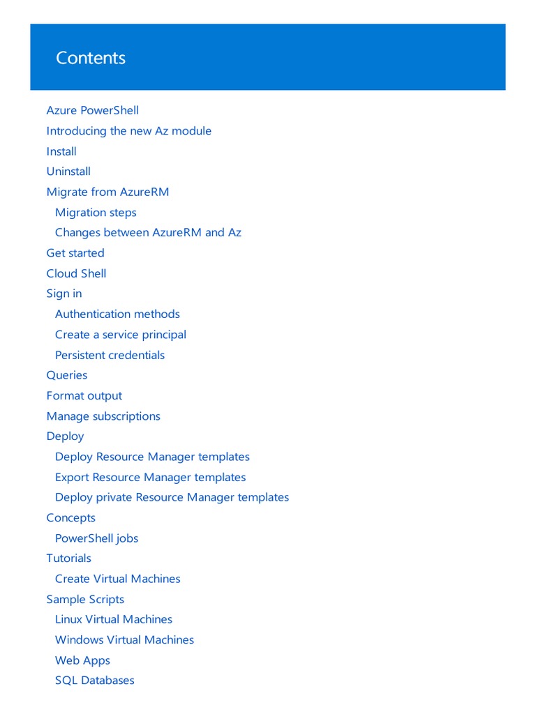 Ms Azure Powershell Pdf Microsoft Azure Information Technology
