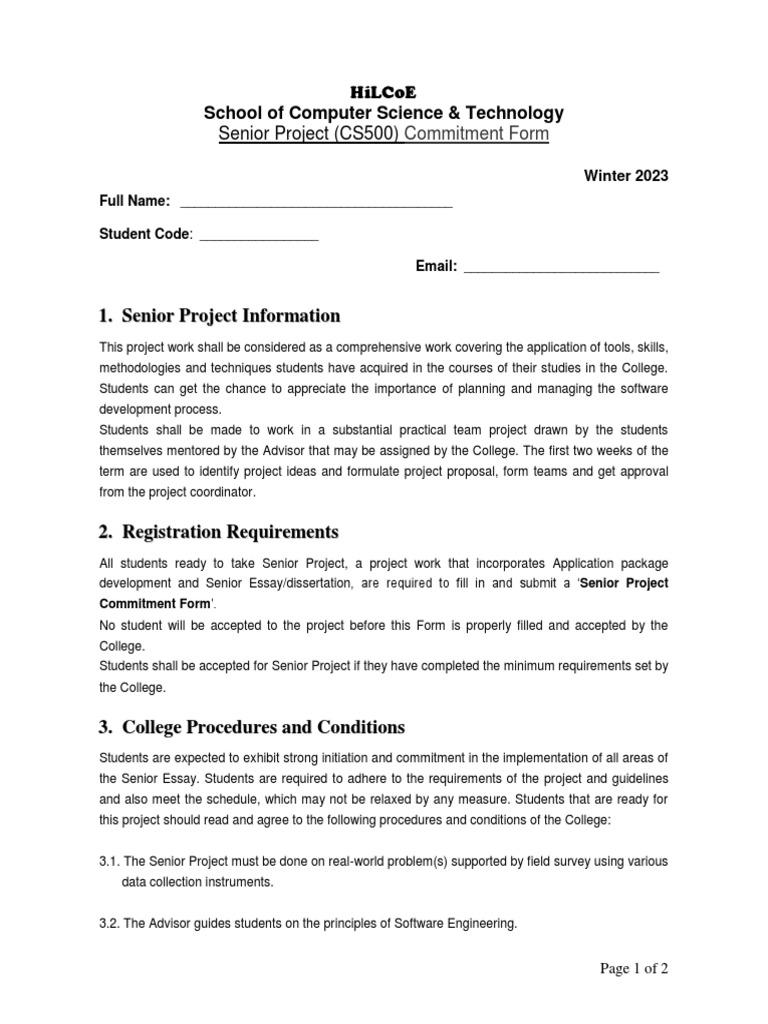 Project Commitment Form | PDF | Software | Application Software