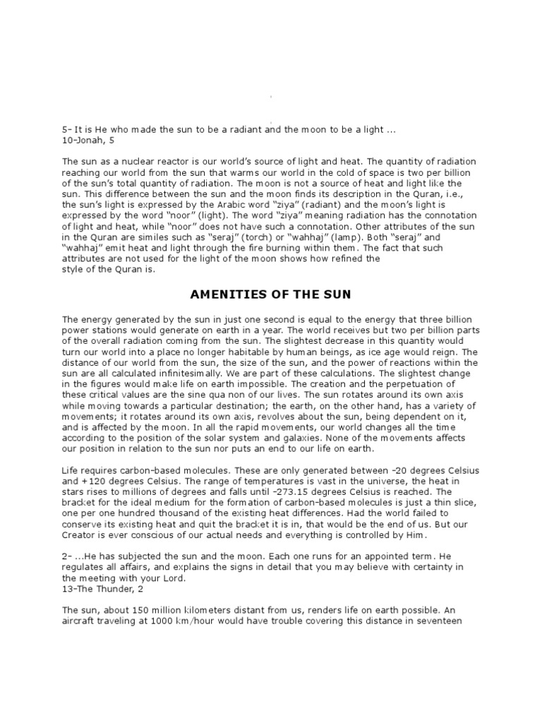 Sun vs. Moon: Key Differences Explained | PDF | Sun | Earth