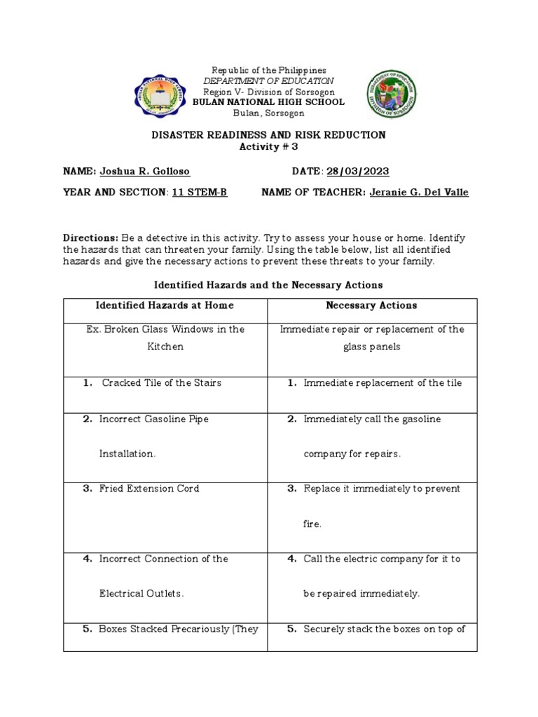 DRRR Activity #3 | PDF