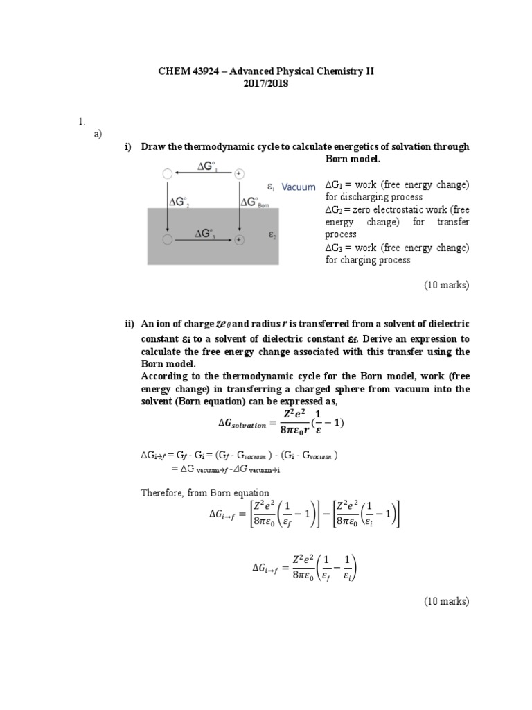 Electrochemistry-20172018-Exam-solution guide | PDF | Cell Membrane | Electrolyte