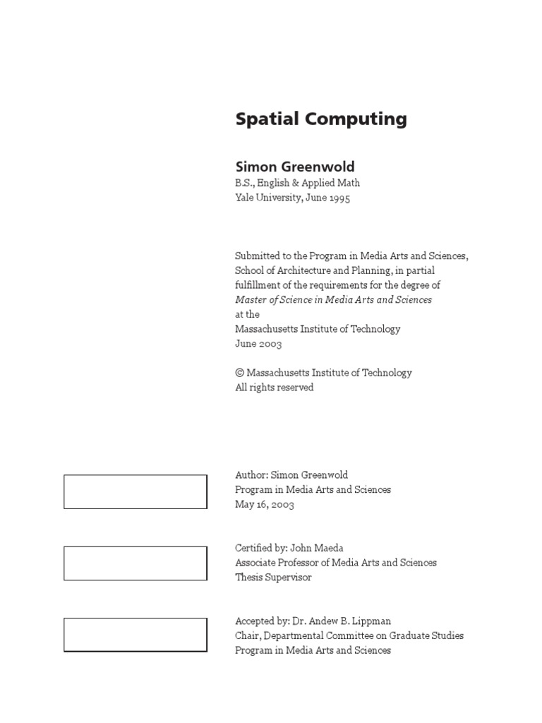 Spatial Computing Pdf 3 D Computer Graphics Space 3827