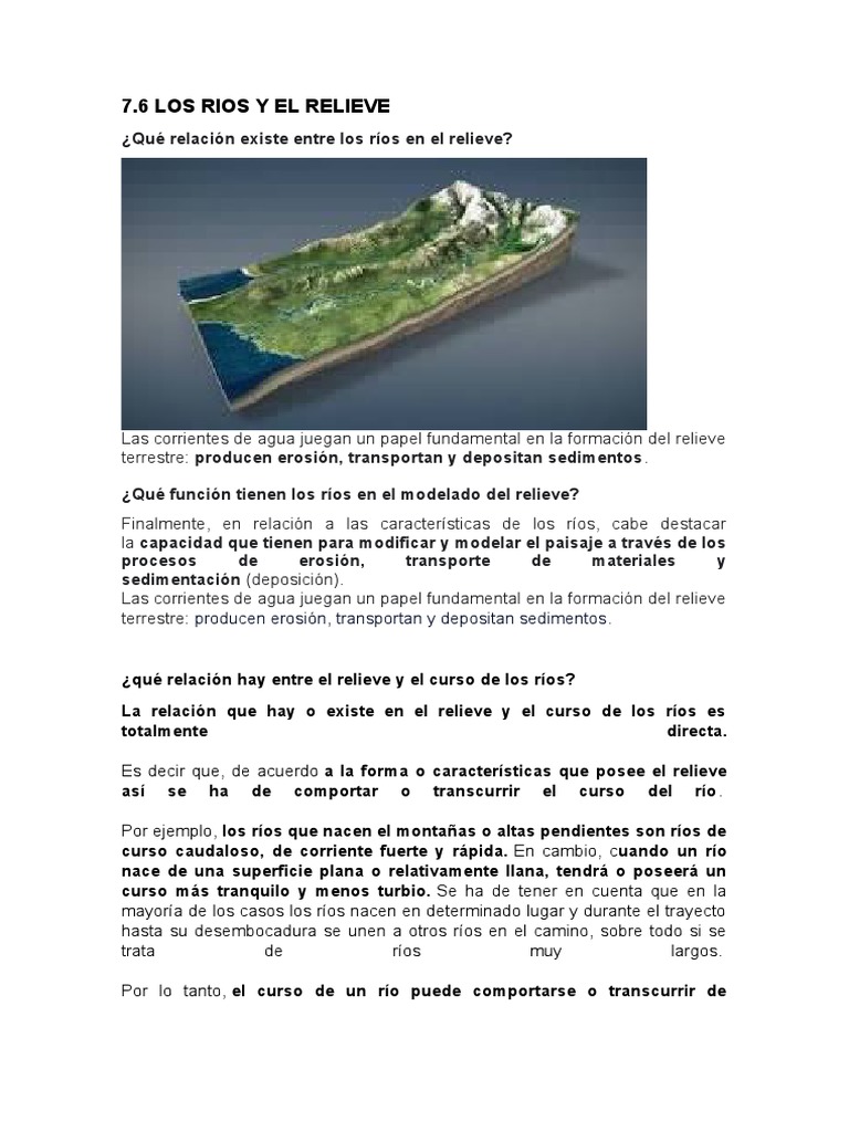 Ríos y Relieve: Interacción Clave | PDF
